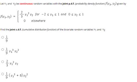 Solved Let Y4 And Y2 Be Continuous Random Variables With The