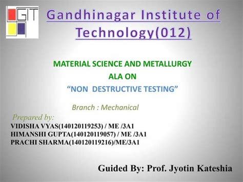 Non Destructive Testing Ppt Ppt