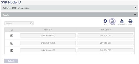 tfnregistry ui how do i delete an ssp node id via the ssp page somos