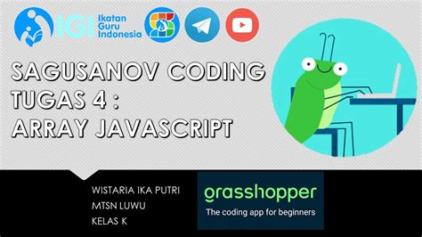 tugas 4 sagusanov coding 61 array javascript dengan grasshopper youtube