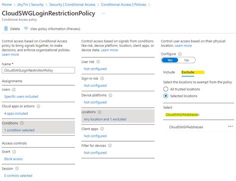 Under The Grant Tab Block Access For All Locations Except