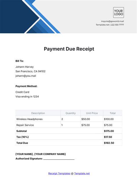 Free Payment Receipt Templates Editable And Printable