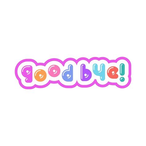 Premium Vector Colorful Bubble Good Bye Typography