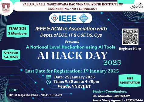 Ieee Vnrvjiet 📢 Exciting Announcement Join Us For Ai Hack Day 2025 A National Level