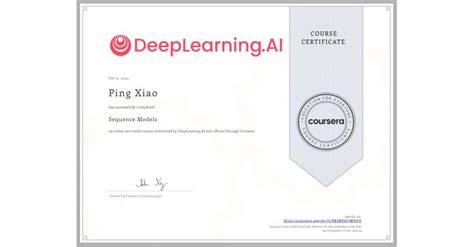 Ping Xiao On Linkedin Completion Certificate For Sequence Models