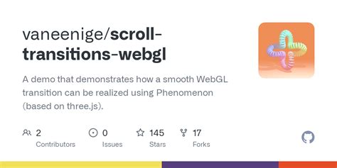 Github Vaneenigescroll Transitions Webgl A Demo That Demonstrates