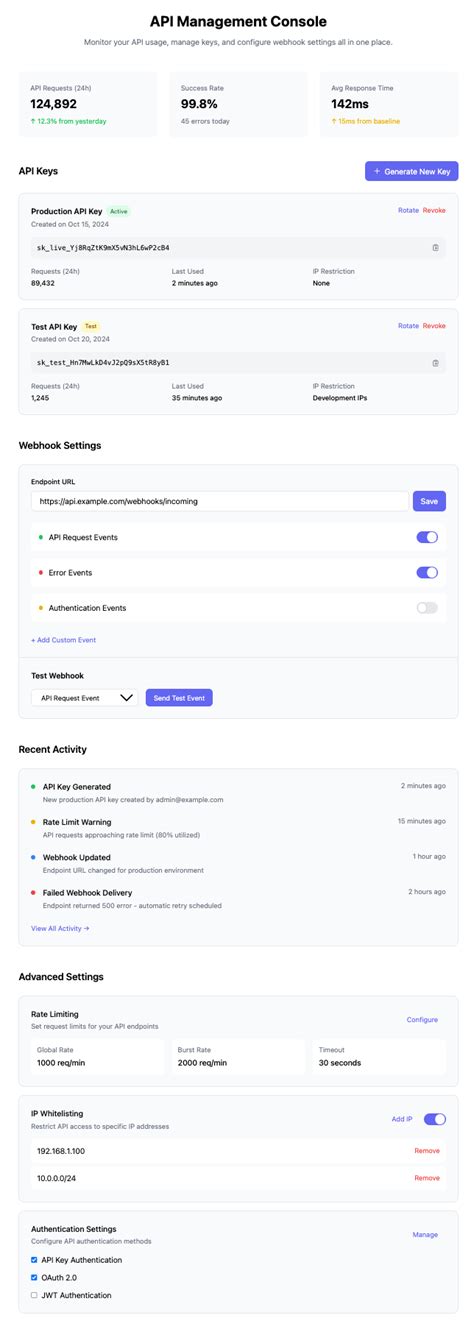 api 관리 콘솔 템플릿 스타트업풀