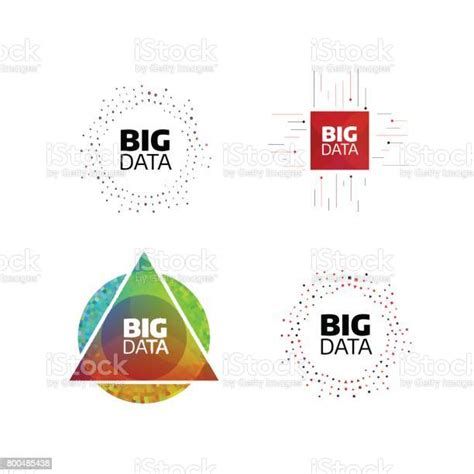 큰 데이터 최소한의 평면 아이콘 세트입니다 원형 모양 줄무늬 그리고 숫자와 라인입니다 Bigdata 디자인 컨셉 일러스트 0명에 대한 스톡 벡터 아트 및 기타 이미지