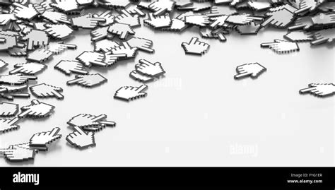 Hand Cursor Icon Background D Render Internet Concepts Stock Photo Alamy