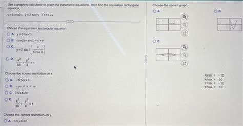 Solved Use A Graphing Calculator To Graph The Parametric Chegg