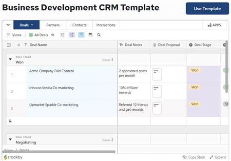 Top Free CRM Templates For Business Stackby