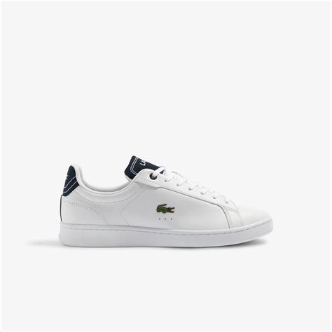 Mens Contrast Leather Carnaby Pro Trainers White And Navy Lacoste Eg