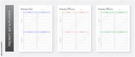Priority Matrix Planner Time Management Planner Task Priority Matrix Planner Design Modern