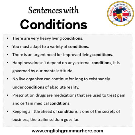 Sentences With Conditions Conditions In A Sentence In English