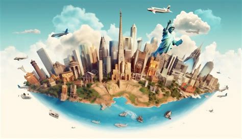 illustration europa city earth globe plane global travel map concept