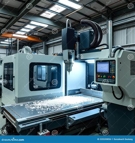 CNC Milling Machine With Controller Stock Illustration Illustration Of Manufacturing