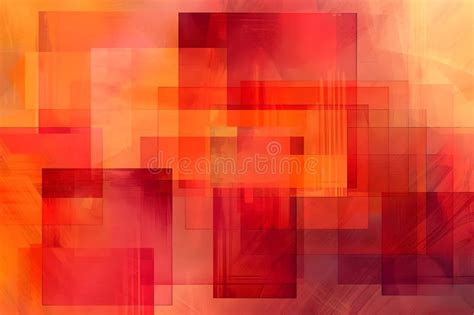Abstract Red And Orange Geometric Shapes Overlapping And Intersecting