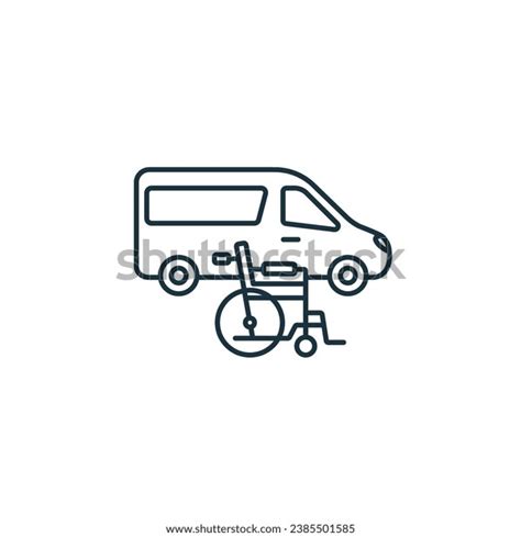 Accessible Transportation Outline Icon Monochrome Simple Stock Vector