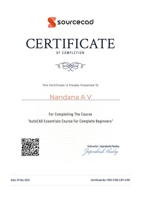 Just Finished The Course Autocad Essentials Course For Complete… Nandana A V