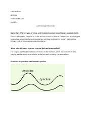 Lab Geologic Structures Pdf Kalifa Williams GEO Professor Amaach Lab