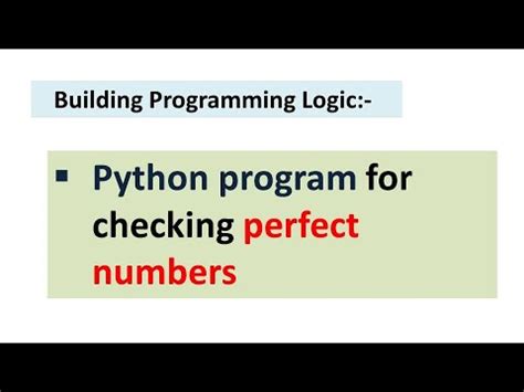 Python Program To Check Perfect Number Python Programming Tutorial Python Interview
