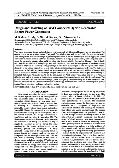 Pdf Design And Modeling Of Grid Connected Hybrid Renewable Energy