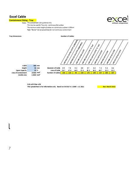 Excel Containment Sizing Pdf Mains Electricity Cable