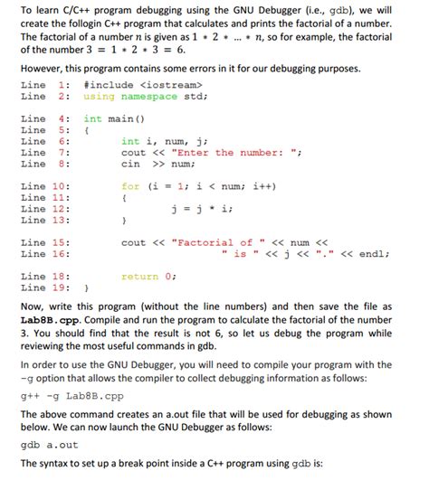 Solved To Learn C C Program Debugging Using The GNU Chegg
