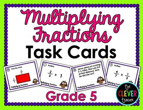 Multiplying Fractions Task Cards Fractions Task Cards Multiplying Fractions Math Fractions