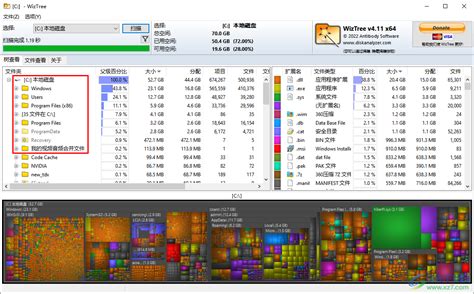 Wiztree下载 硬盘文件占用大小分析软件v4 21 电脑版 极光下载站