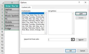 Custom List In Excel Examples How To Create Add And Edit