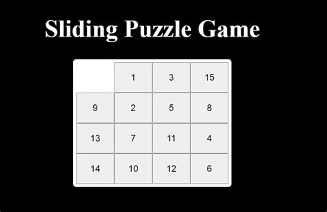 Sliding Puzzle Game In Vanillajs With Source Code Sourcecodester