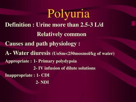 PPT Polyuria PowerPoint Presentation Free Download ID