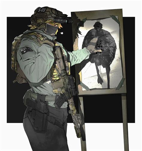 Maxturbo69 Original Highres 1girl Ar 15 Assault Rifle Australian