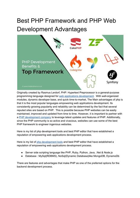 PPT Best PHP Framework And PHP Web Development Advantages PowerPoint Presentation ID 8237263