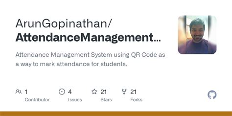 GitHub ArunGopinathan AttendanceManagementSystemUsingQRCode Attendance Management System