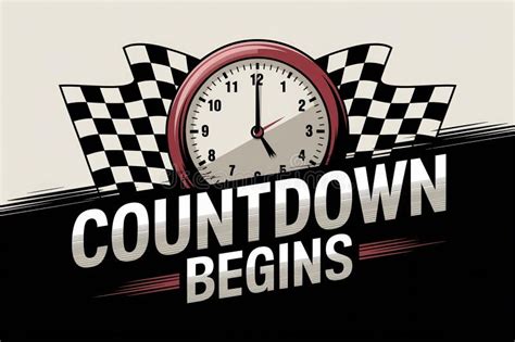 Dynamic Countdown Clock Checkered Flags Racing Event Promotions Eye Catching Graphic Design