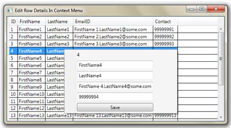 Edit Row Details In Context Menu In Datagrid In Wpf Method ~ Of ~ Tried