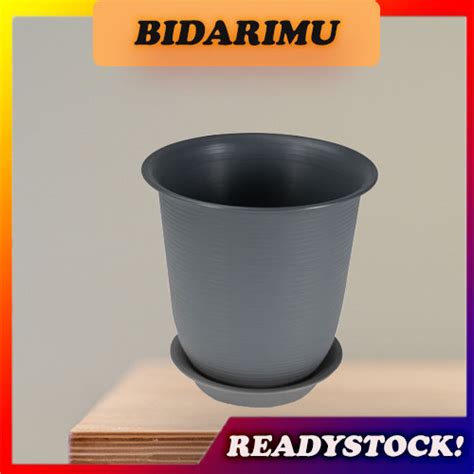 Pasu Bunga Flower Pot Small Rounded And Saucer Tray Pasu Bunga Kecil Bulat Dan Saucer Tray Ready
