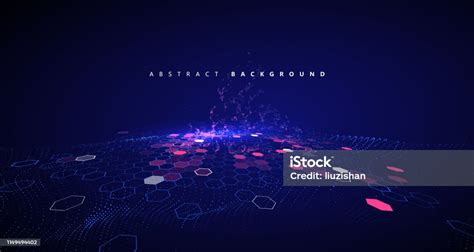 Matrix Of Countless Blocks Big Data Quantum Computer Concept Cloud Computing Stock Illustration