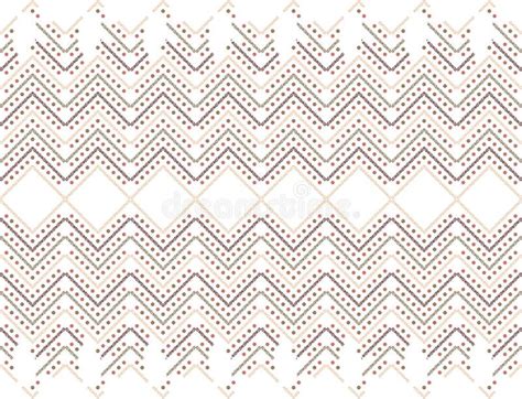 A Repeating Geometric Pattern With Diamond Shapes And Floral Motifs Stock Illustration