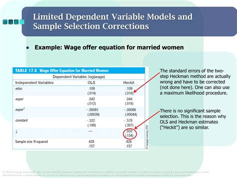 Ppt Model Selection And Corrections For Limited Dependent Variables