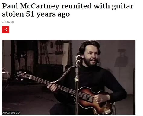 폴 매카트니 51년만에 도난당한 기타 되찾아 미스터리공포 에펨코리아