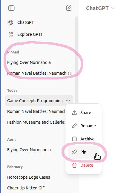pin chatgpt conversations in web version chatgpt openai developer forum