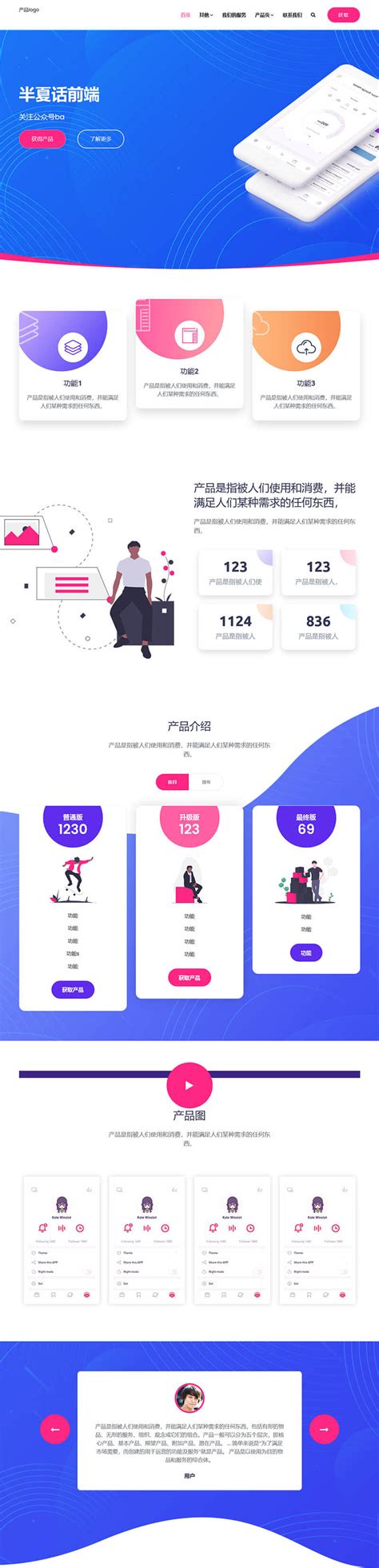 产品介绍响应式网页html模板 企业模板 我爱模板网 提供下载各种免费建站资源，免费网站模板，免费网页特效，让你爱上建站！