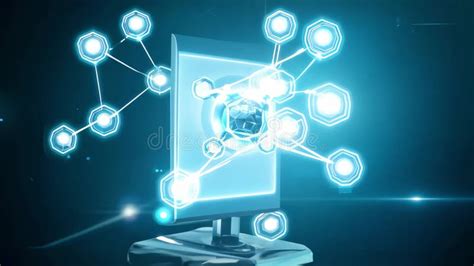 Futuristic Digital Network Interface With Glowing Nodes And Connections Concept Of Technology