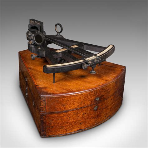 Antique Cased Octant Scottish Ebony Navigation Instrument Sextant