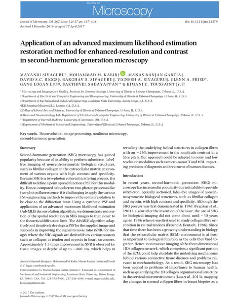 Pdf Application Of An Advanced Maximum Likelihood Estimation Restoration Method For Enhanced