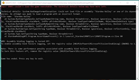 oops smapi couldn t load the game executable i have no idea what it