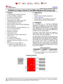 TCA9544A 4 Channel I2C And SMBus Multiplexer Tca9544a 4 Channel I2c And Smbus Multiplexer